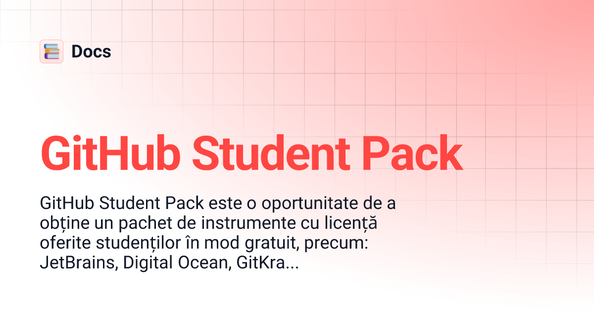 GitHub Student Pack | Docs